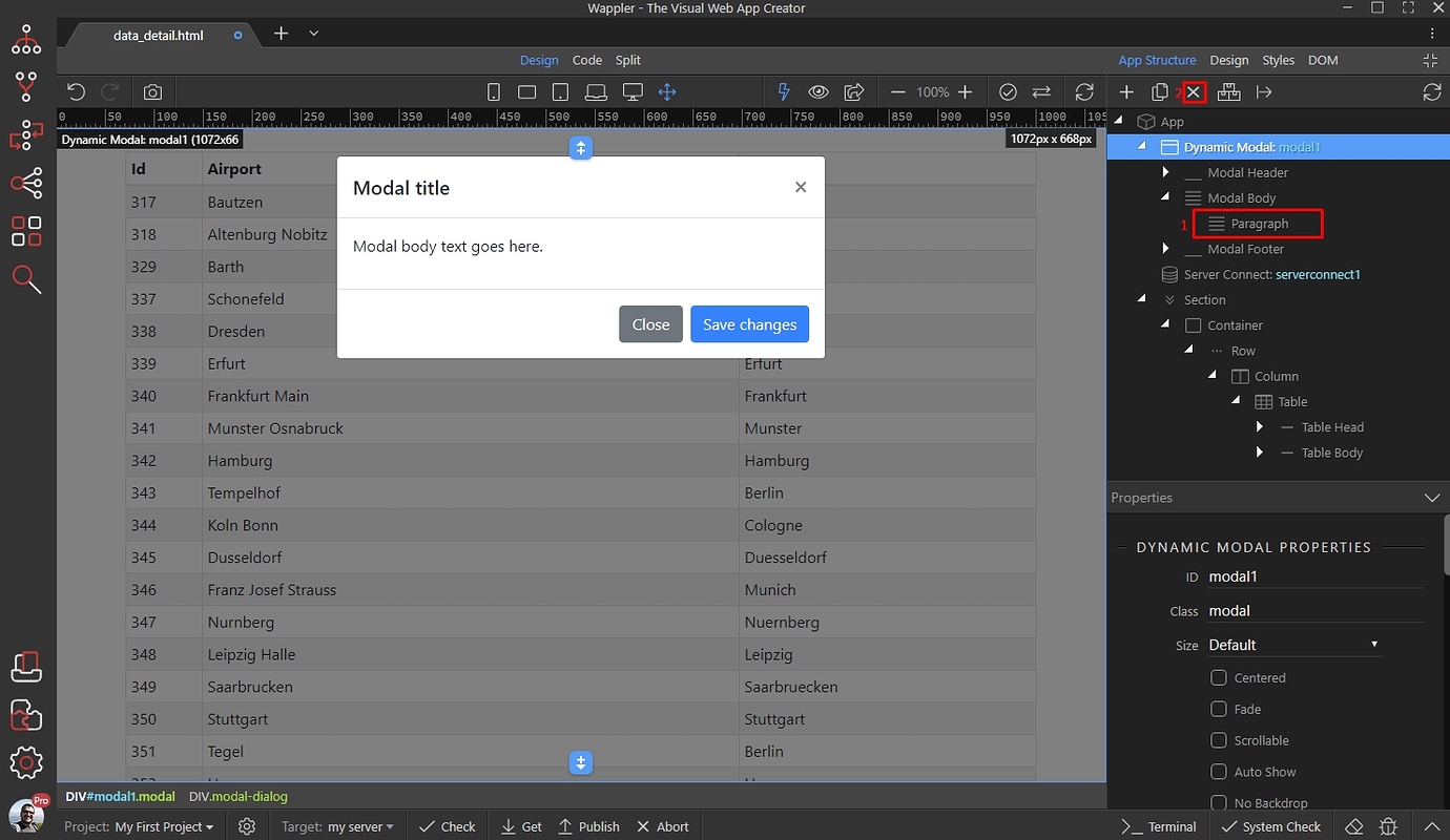 Wappler Documentation - Displaying Record Details with the Data Detail Component
