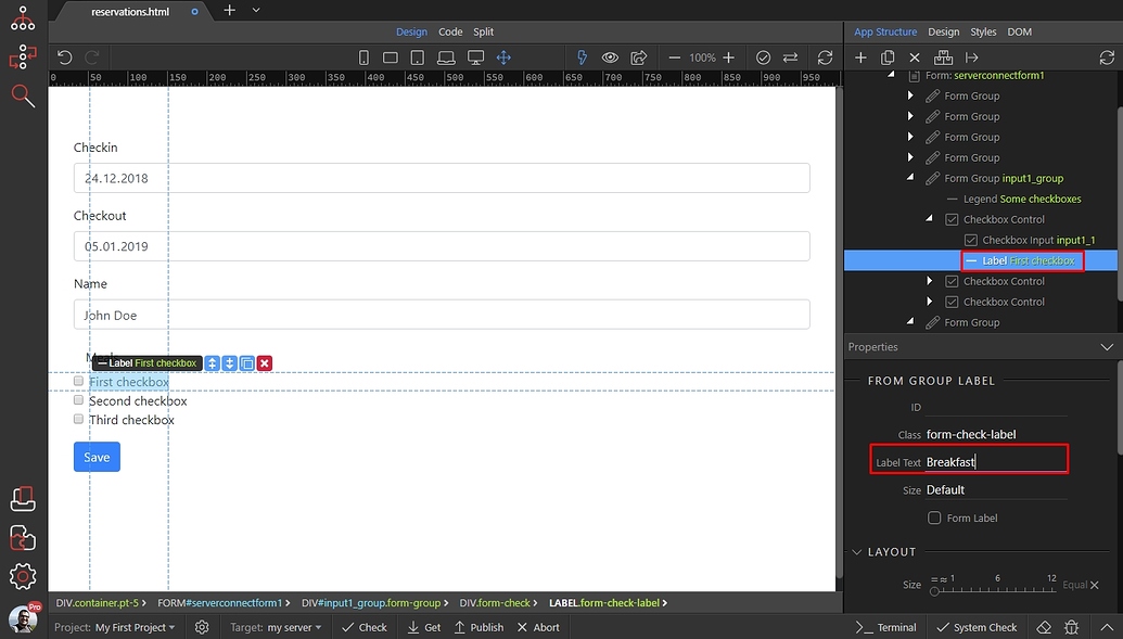 Wappler Documentation - Dynamically Check Multiple Checkboxes