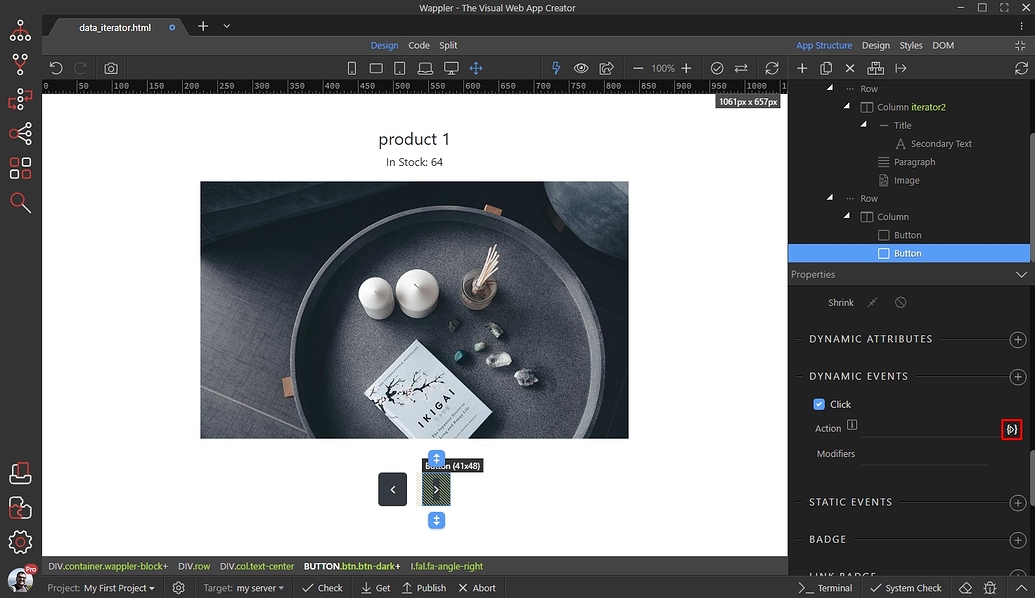 Wappler Documentation Loop Through Database Records With The Data Iterator Component