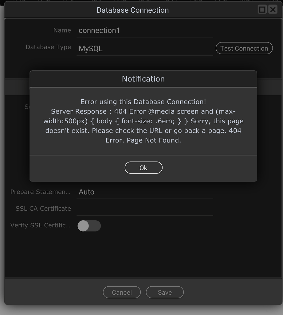 Error making Database Connection - Bugs - Wappler Community