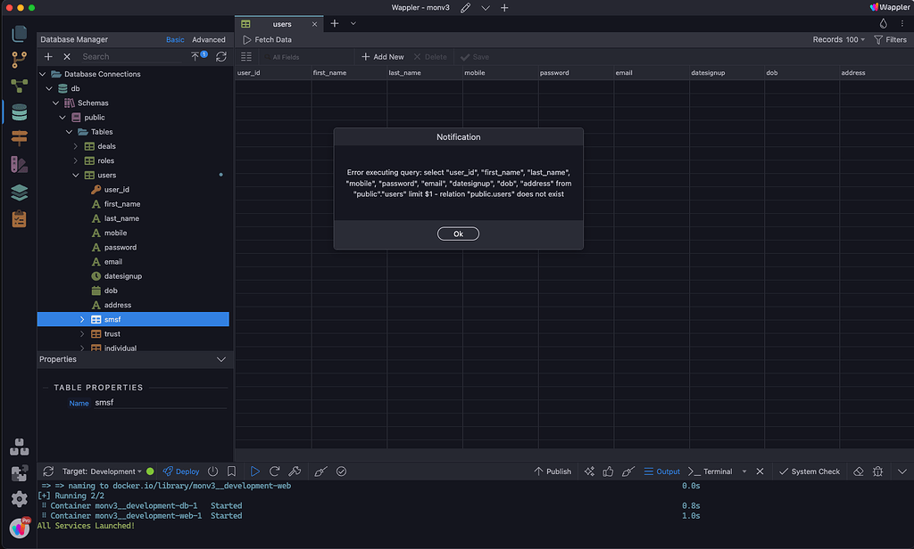 Bug or technical issue? Sudden error in my database/tables - Server Side Components - Wappler ...