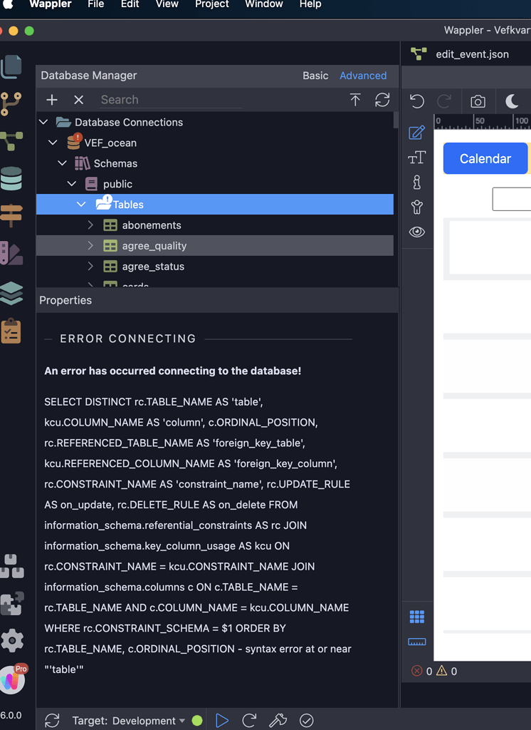 Problem With Postgresql Connection And Table Structure View Bugs Wappler Community