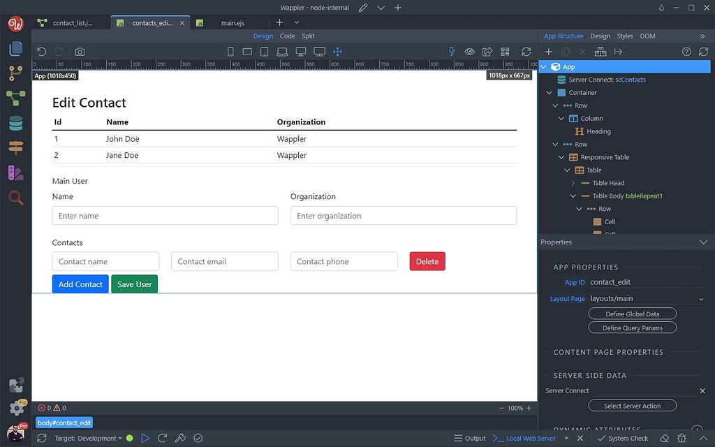 Using App Connect Form Repeater with Update Record Forms - Server-side Components - Wappler ...