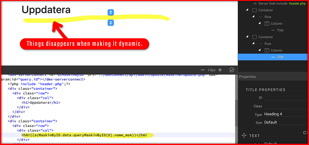 Dynamic content disappears from design view - Wappler General - Wappler ...