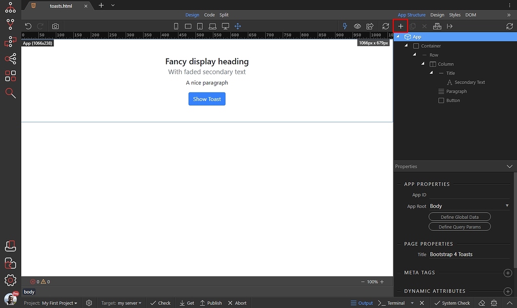 Using Bootstrap 4 Toasts - Front-End Components - Wappler Community