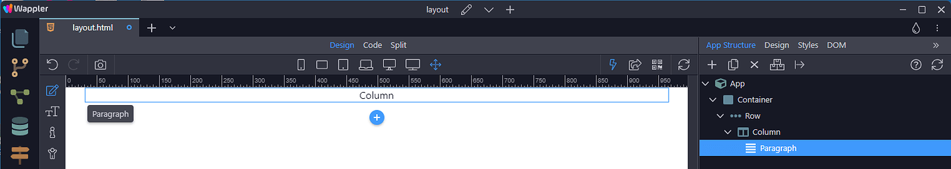 Wappler Documentation - Bootstrap Layout