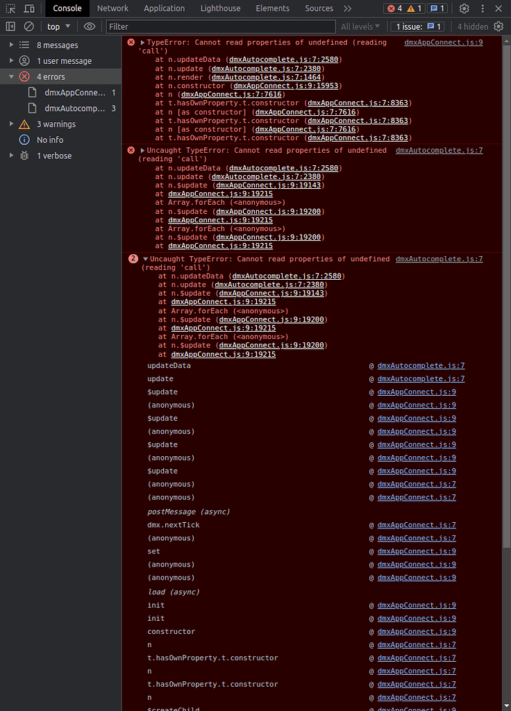 Beta 6.0.0 Autocomplete errors and does not show on page - Bugs - Wappler Community