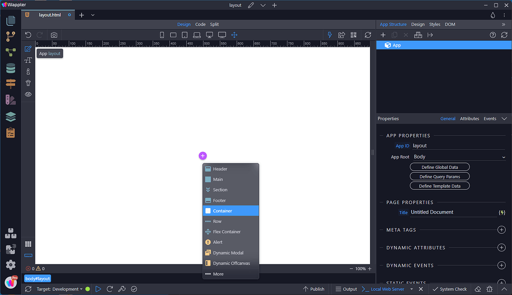 Bootstrap Layout - Bootstrap Visual Designer - Wappler Community