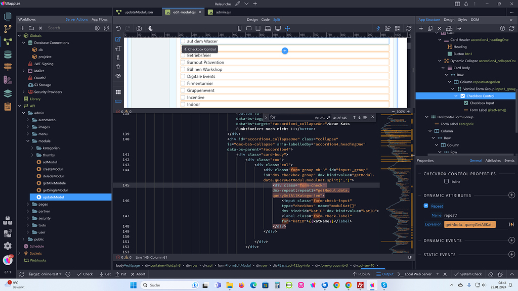 Problem with multiple checkbox insert - Need Help - Wappler Community