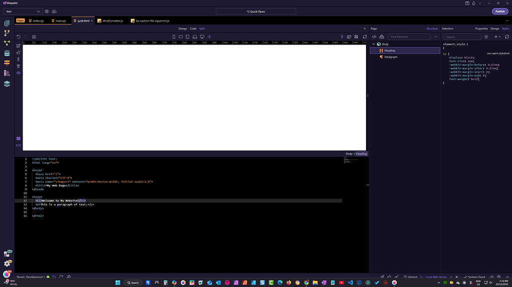 Text not showing - Bugs - Wappler Community