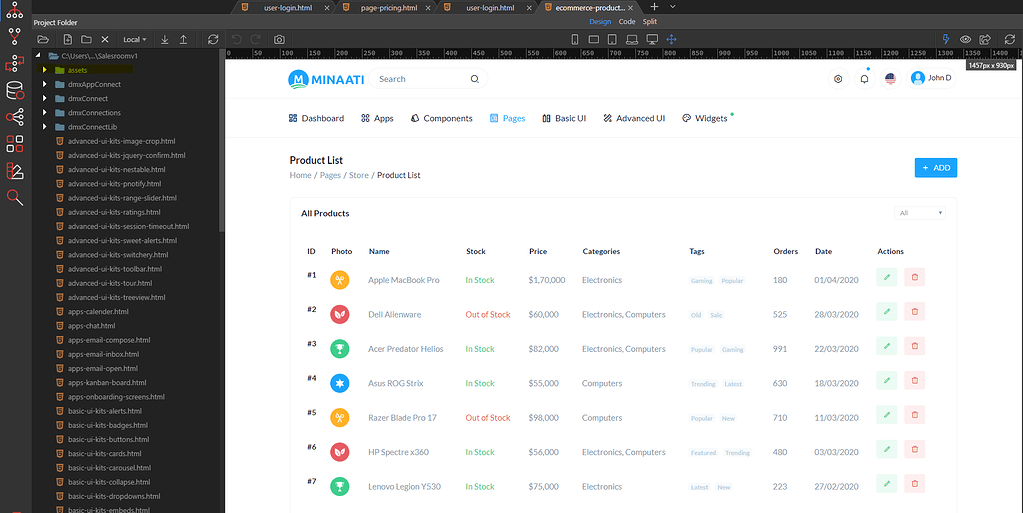 Using admin templates with Wappler - Wappler General - Wappler Community