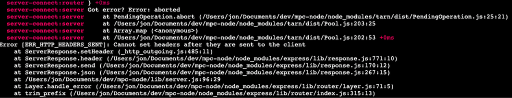 Cannot set headers after they are sent to the client - Bugs - Wappler ...