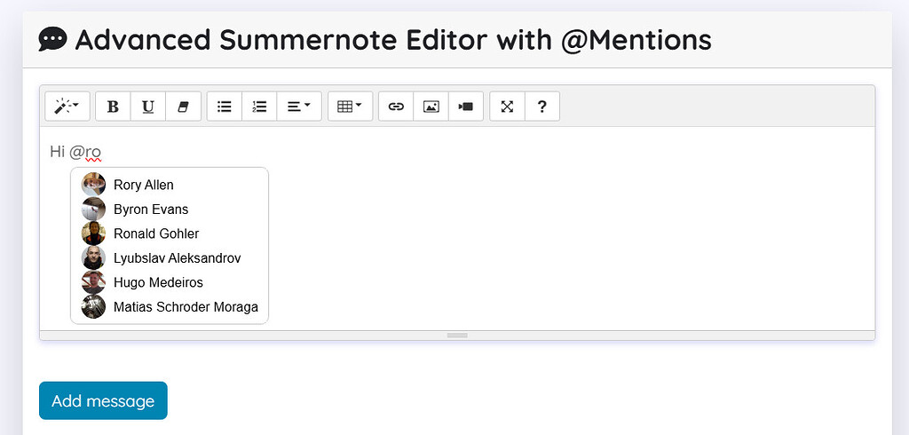 Advanced Summernote with AJAX, Fuse Fuzzy Search, Avatars and ID Bindings - How-to Guides ...