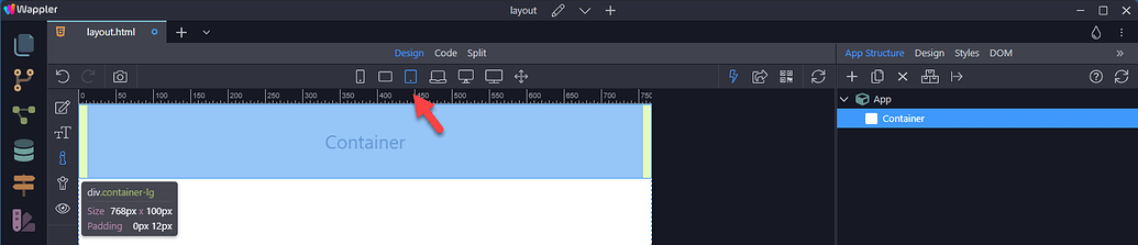 Wappler Documentation - Bootstrap Layout