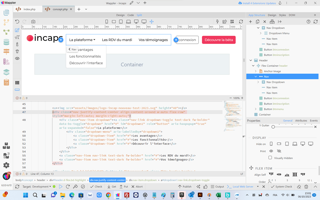 Problem Hide On Mobile And Tablet Navbar Need Help Wappler Community