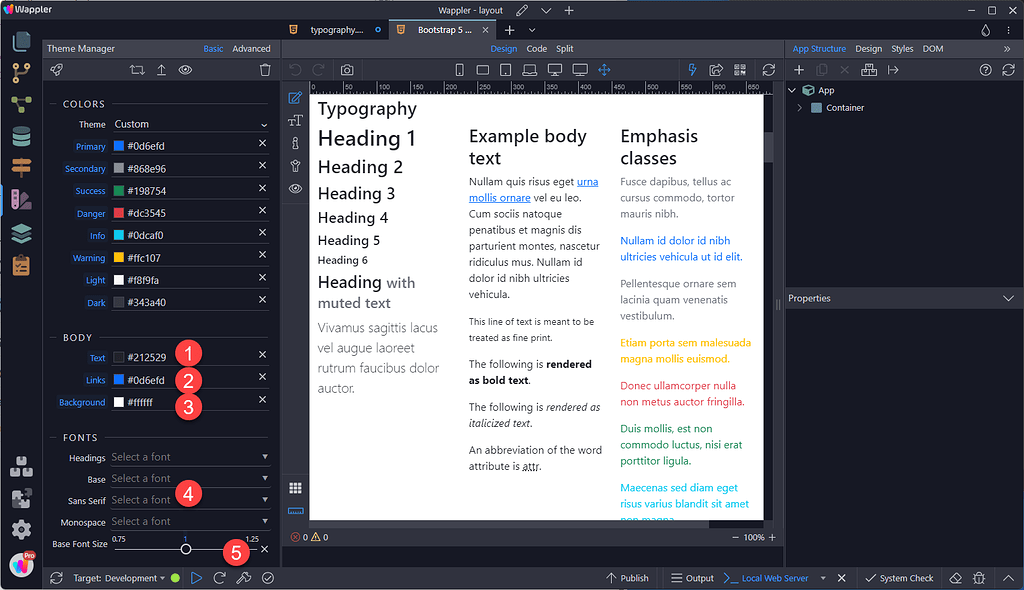 Bootstrap Typography and Text - Bootstrap 4 & 5 Visual Designer - Wappler Community