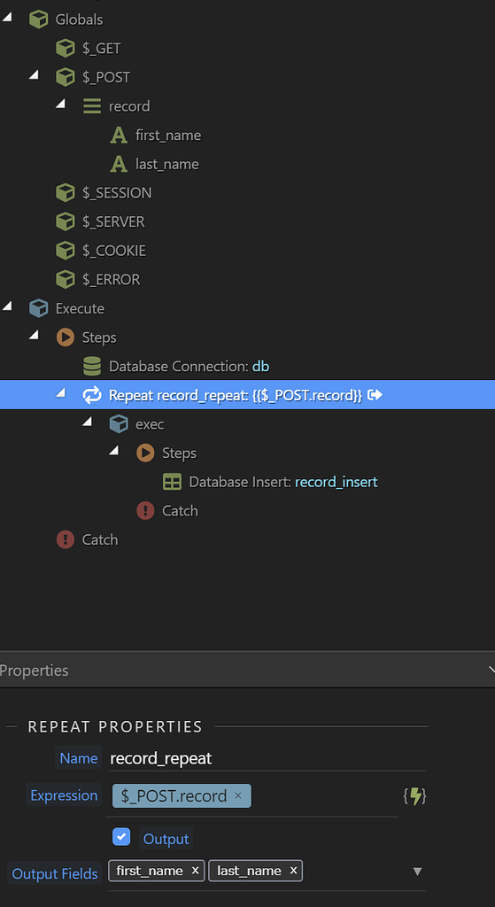 How To Do A Repeat Insert Query From A Repeat Input Form Wappler