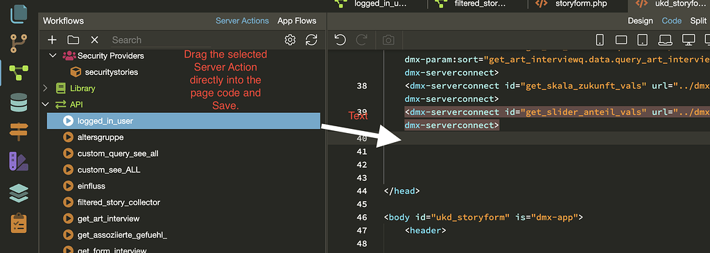 Grab Server Actions and Pull & Drop into page code - Feature Request - Wappler Community