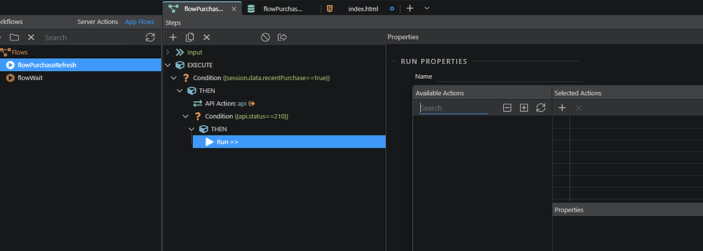 How to set session variable from Run Action of App Flow- can't see ...