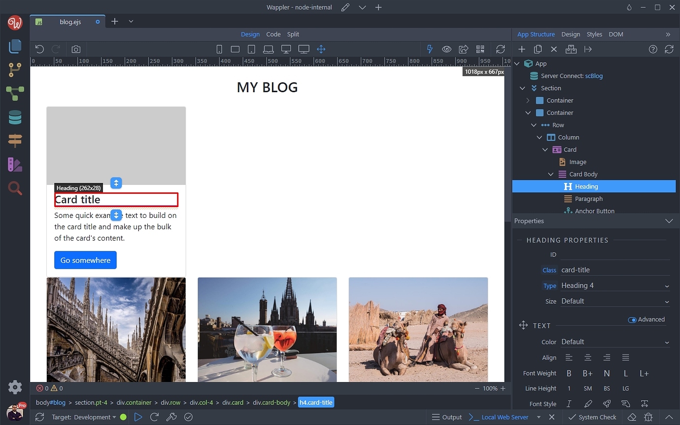 Wappler Documentation - Using Bootstrap 5 Placeholders