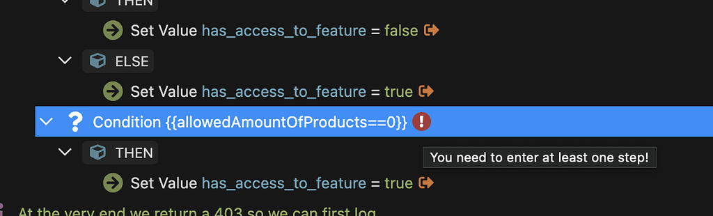 Error Message Need A Step In Condition Falsely Showing Bugs