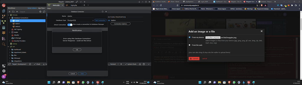 Difficulties connecting to postgresql database (SOLVED) - Need Help - Wappler Community