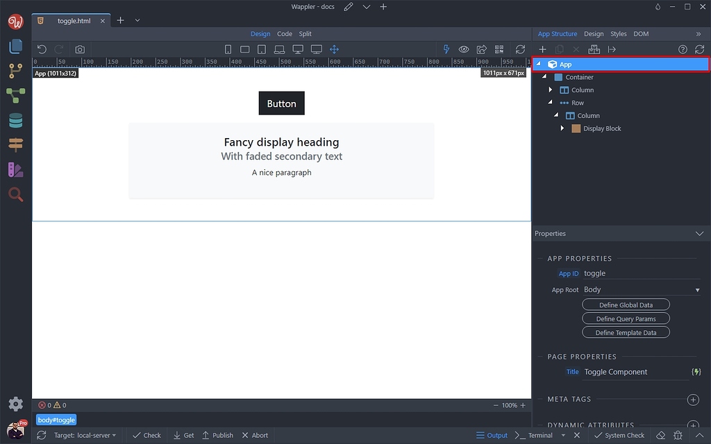Using the Toggle Component - Front-End Components - Wappler Community