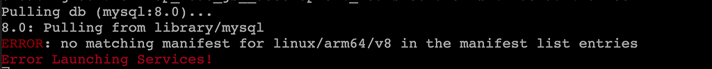 Error Adding Mysql To Nodejs Project With Docker On Mac M1 With Apple Silicon Arm Processor
