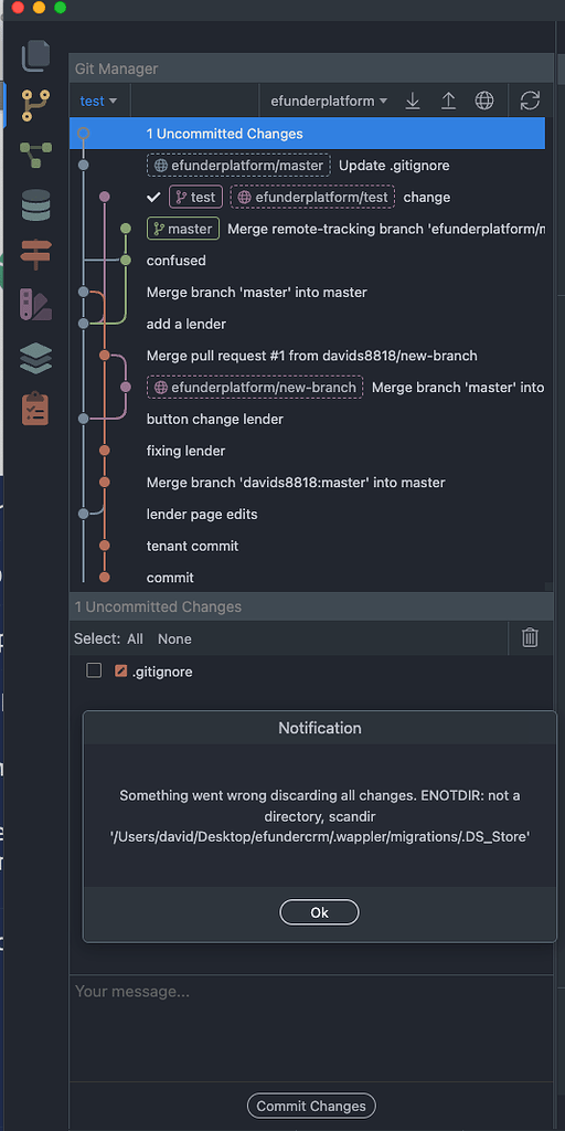 Github error changing branches - Wappler Community