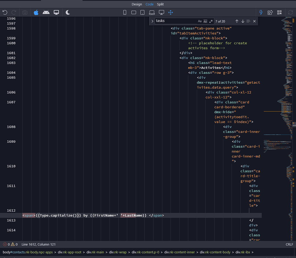 How to add horizontal scroll to code view? - Need Help - Wappler Community