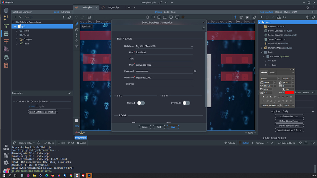 Problems with connecting to the online database - Need Help - Wappler ...