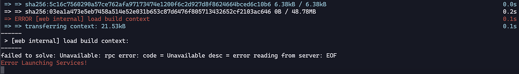 Docker deployments failing - failed to solve: rpc error - Need Help - Wappler Community