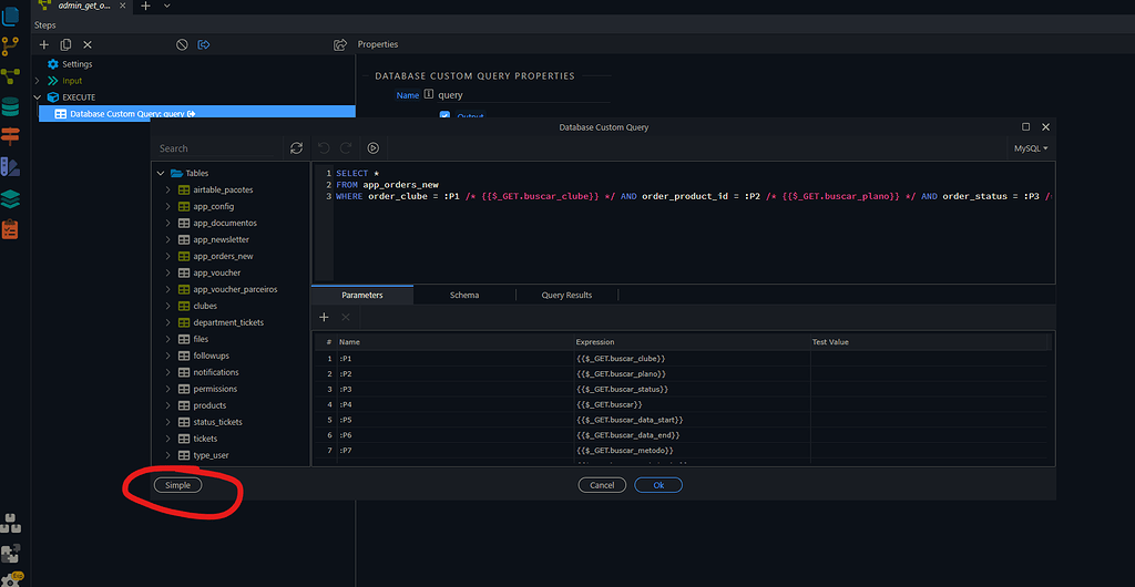 Query Builder not returning to simple editor view - Bugs - Wappler Community