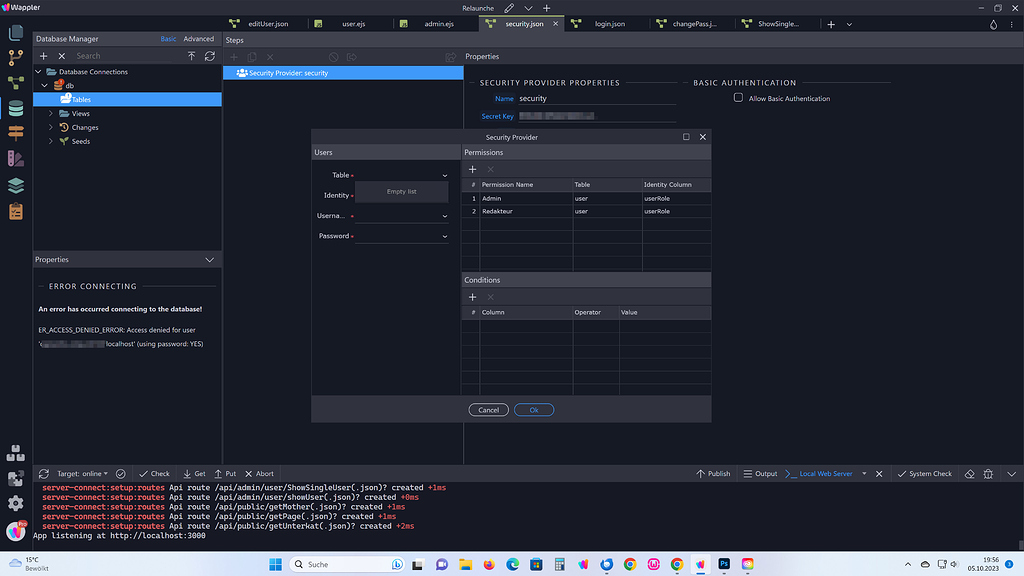 No Access To Remote Database In Wappler When Hosted With Cpanel Need Help Wappler Community