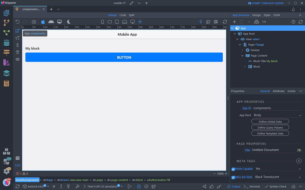 Using Framework7 Components - Mobile Apps - Wappler Community