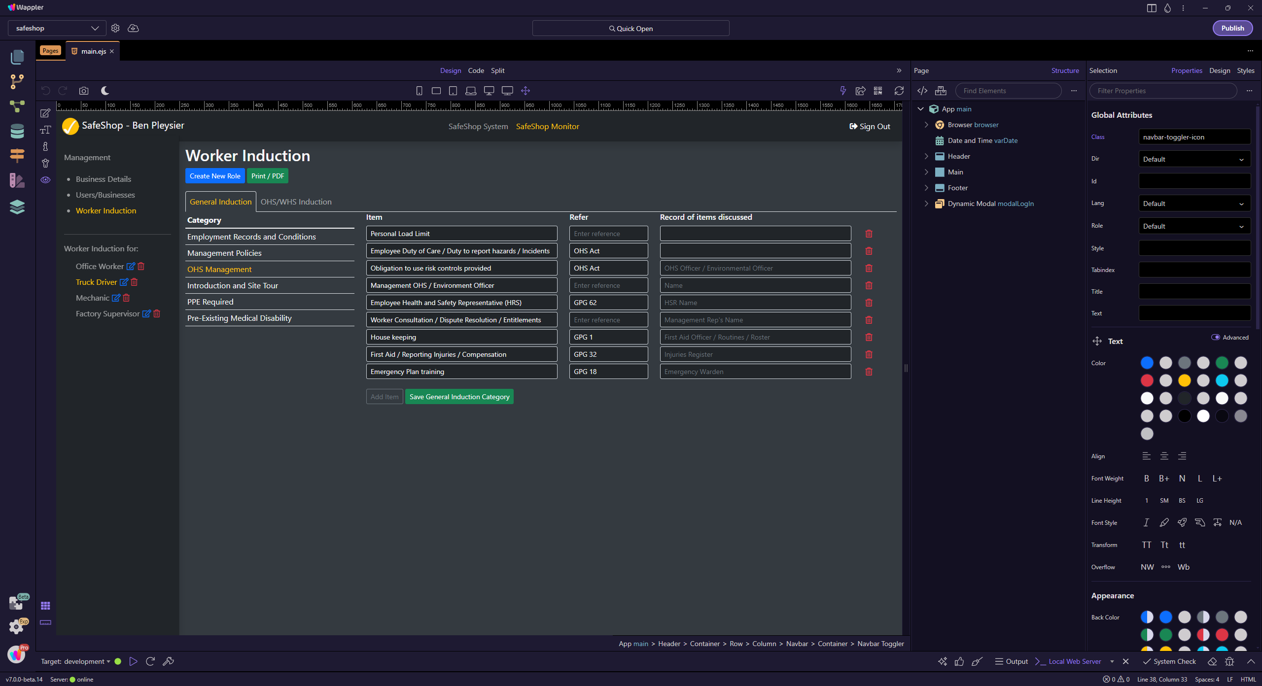 Database Item List Does Not Load In Wappler Only In Local Browser