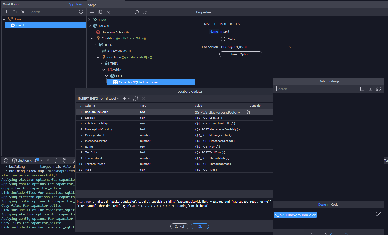 How To Pass Api Action Data To Database Insert In Capacitor Sqlite Wappler General Wappler