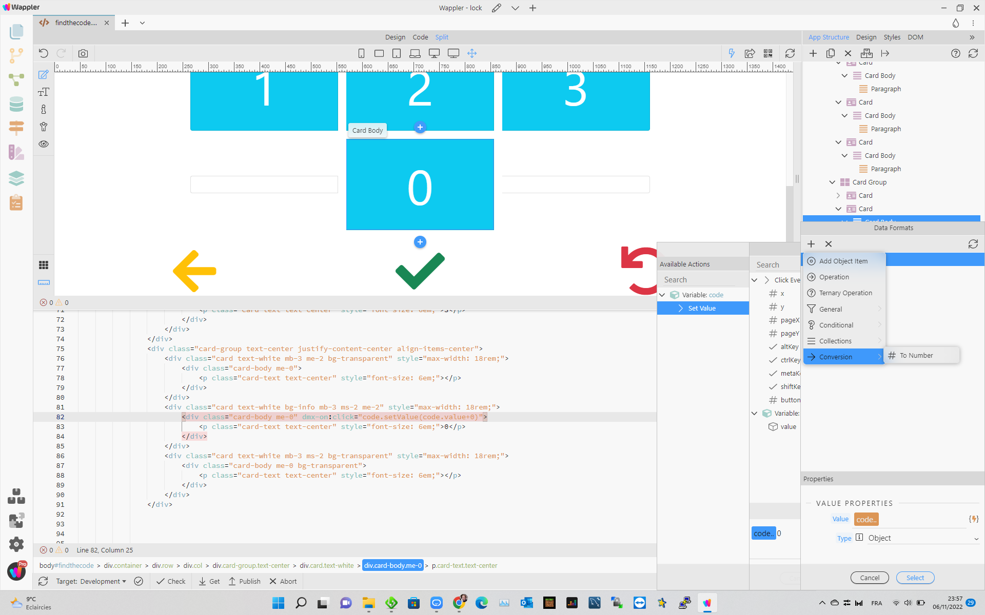 Add a number to a variable when I press a button - How To - Wappler ...
