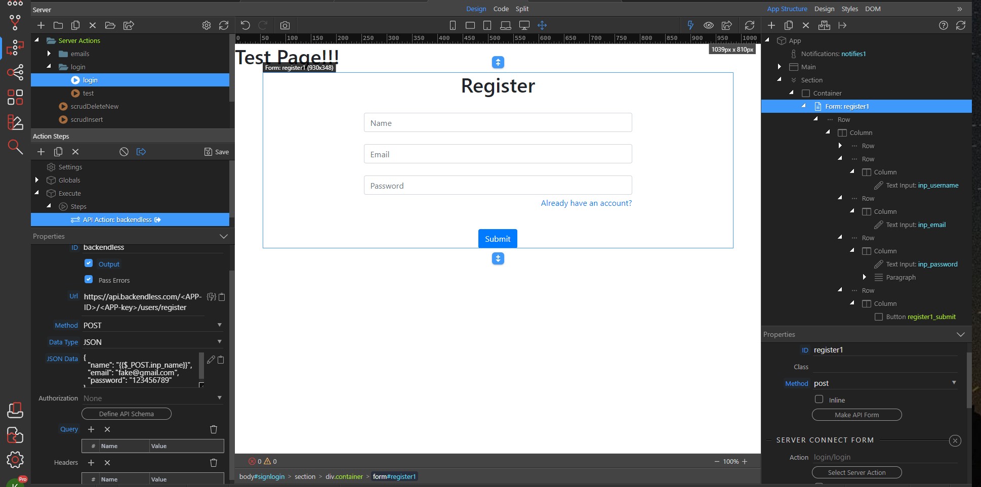 Server Connect Form Not Passing On Variable Data To Api Action Wappler General Wappler Community