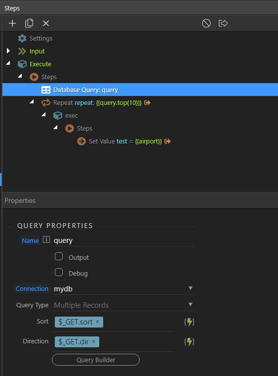 Question Server Action Paged Query Nodejs Does Not Show Selected Columns Need Help