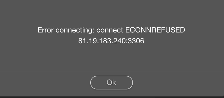 Mysql error connect econnrefused - Wappler Community