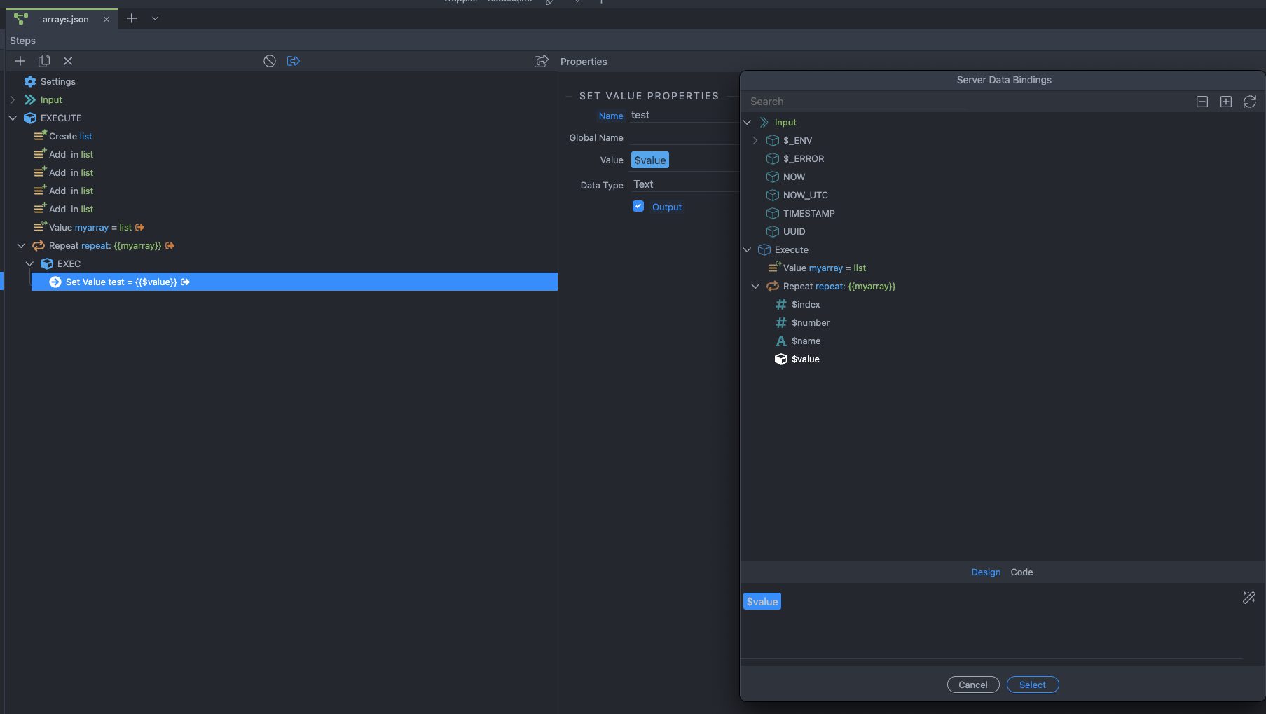 Server Connect Array Lists Questions - Need Help - Wappler Community