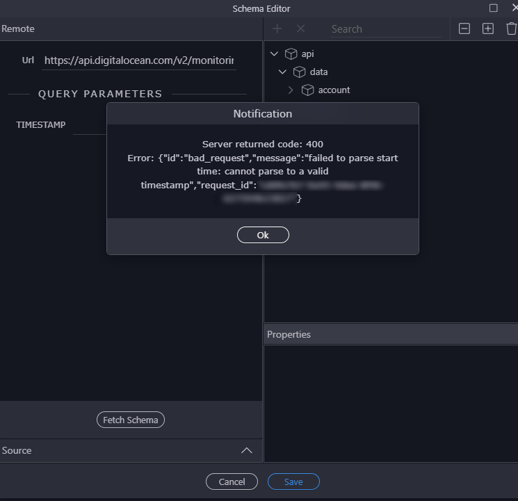 Can't fetch api schema with timestamp - How To - Wappler Community