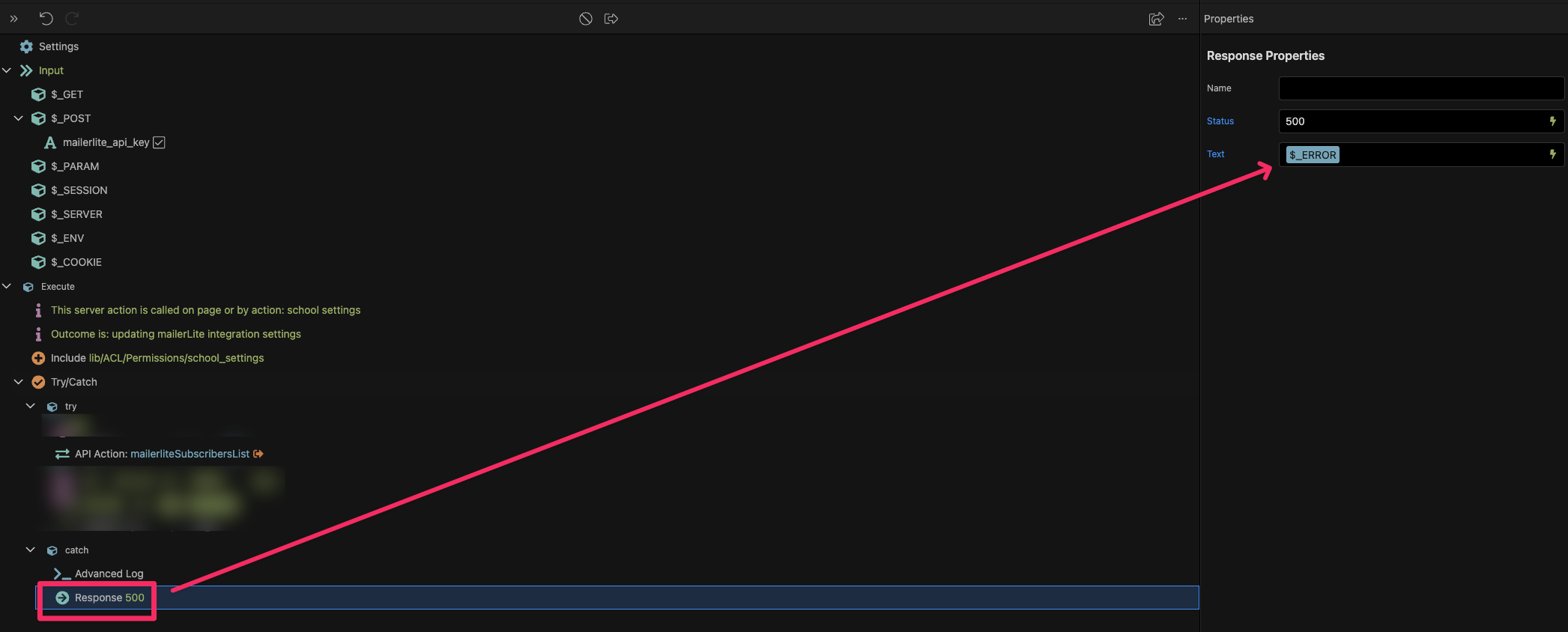 API Action Throw error not populating $_ERROR - Bugs - Wappler Community