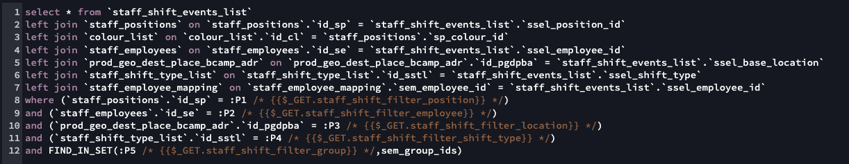 Replicate The Conditional Fields Of A Normal Database Query Using A