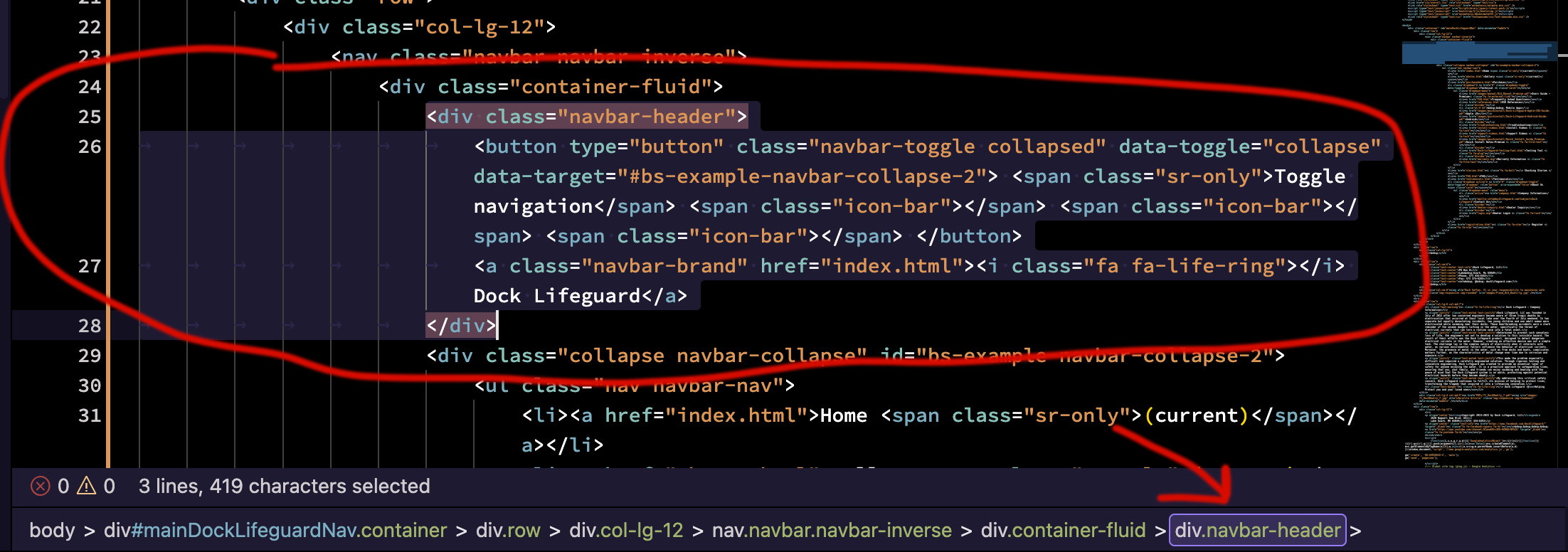 Select Entire Element At Bottom Of Code View Feature Request Wappler Community