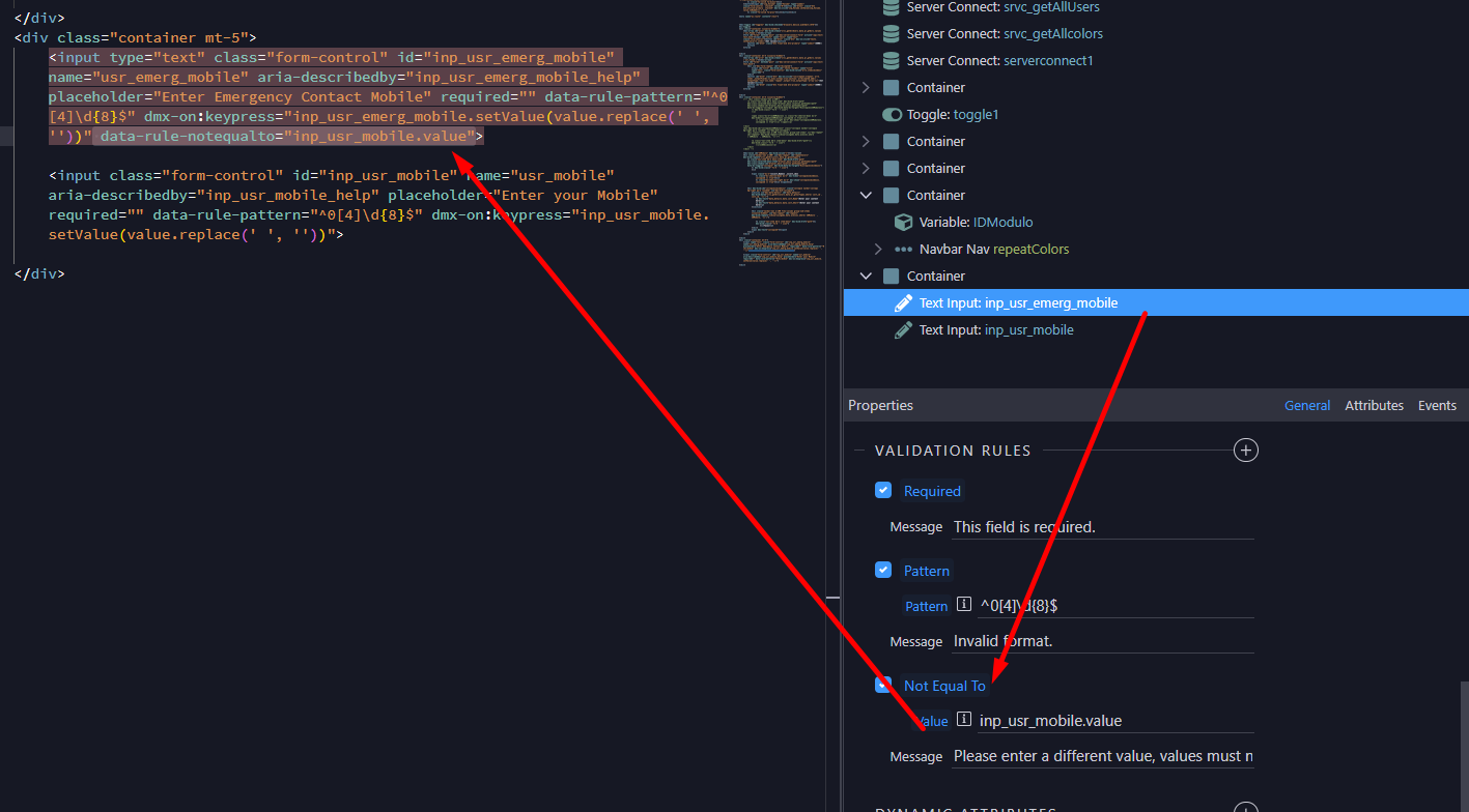 Validation Form field not the same as another field on form - Need Help - Wappler Community