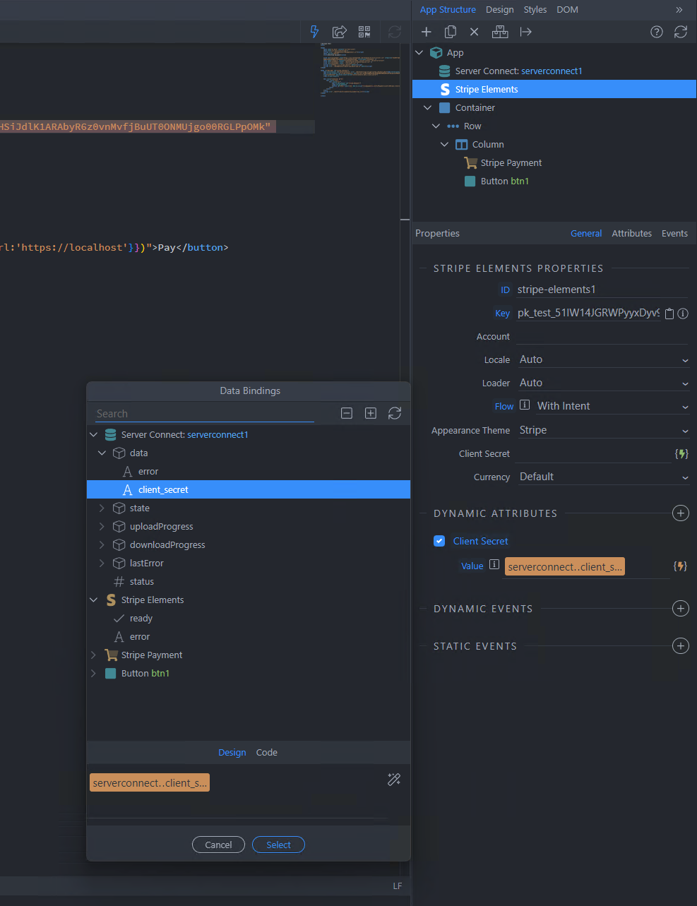 Stripe - How do I bind client_secret? - Need Help - Wappler Community
