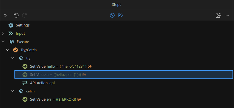 Throw Error In Api Action Step Does Not Return The Error In Catch