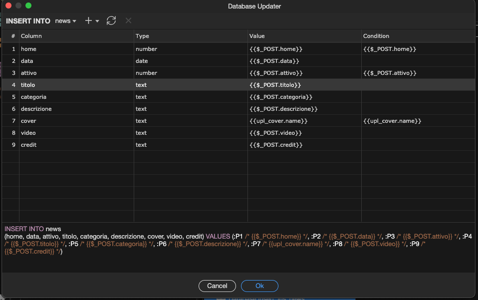 Problems inserting tagify values in database - Wappler General - Wappler Community